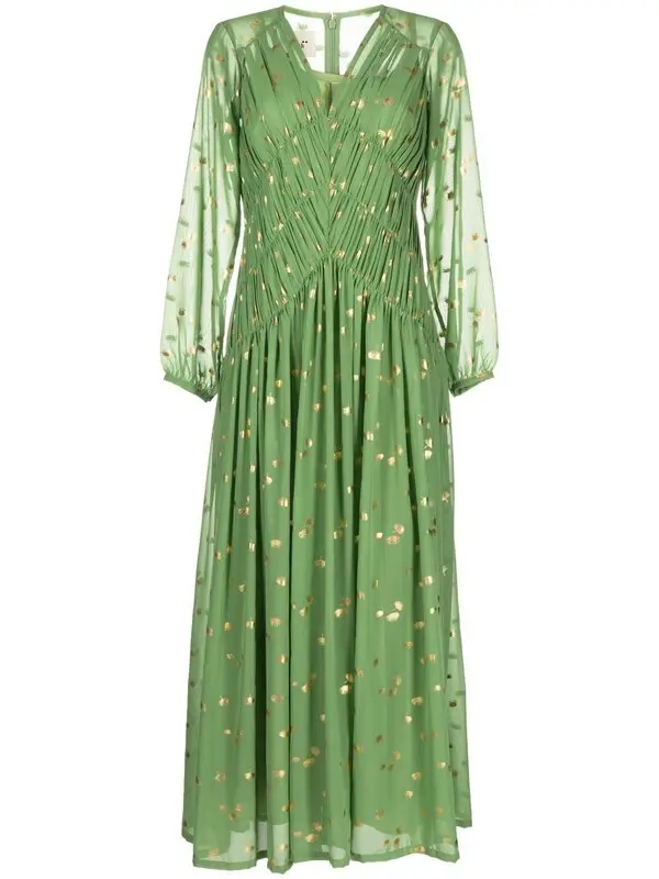 BAMBAH Polka Dot-print V-neck Kaftan - Green