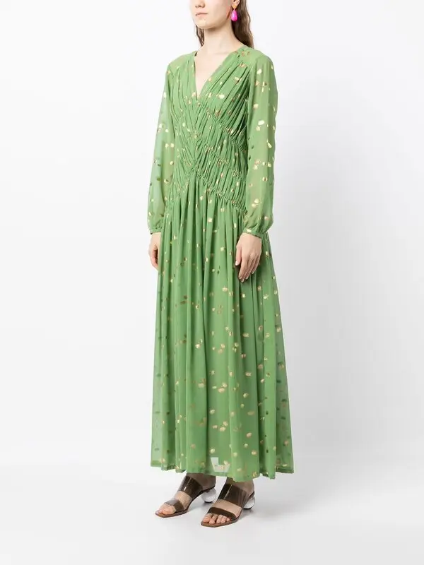 BAMBAH Polka Dot-print V-neck Kaftan - Green