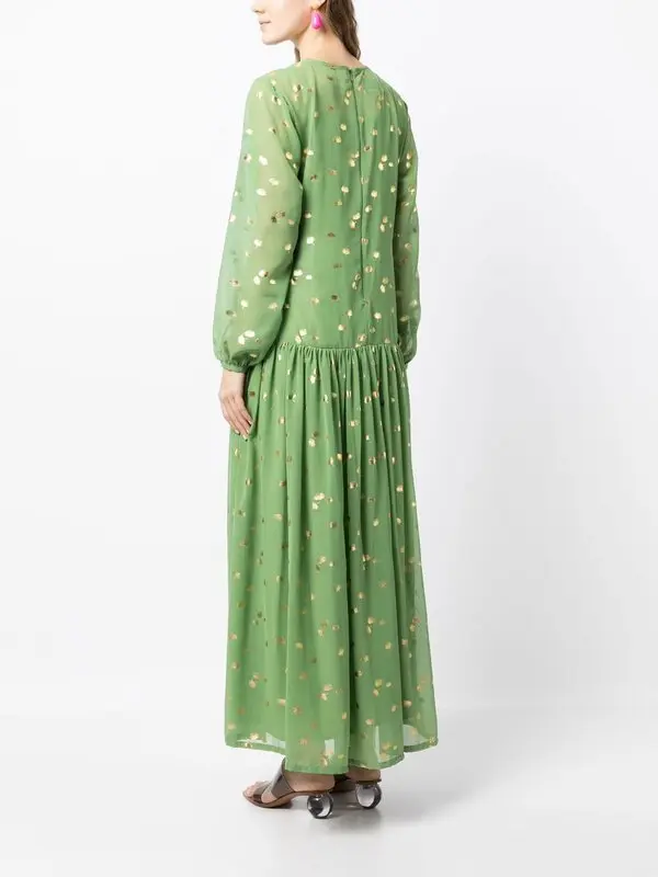 BAMBAH Polka Dot-print V-neck Kaftan - Green