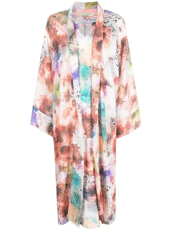 BAMBAH Floral Print Midi Dress - Red