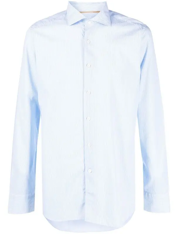 TINTORIA MATTEI 954 Long-sleeved Cotton Shirt - Blue