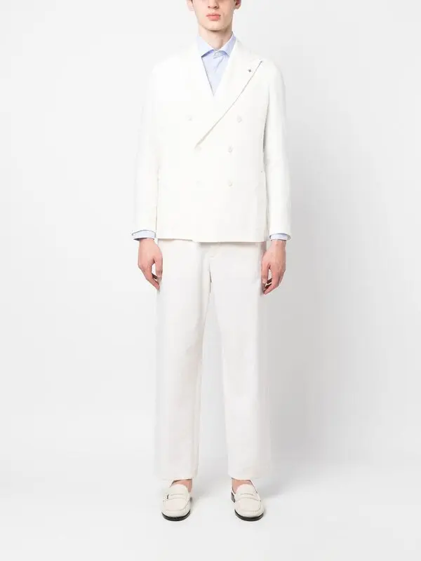 TINTORIA MATTEI 954 Long-sleeved Cotton Shirt - Blue