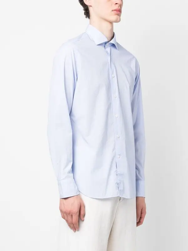 TINTORIA MATTEI 954 Long-sleeved Cotton Shirt - Blue