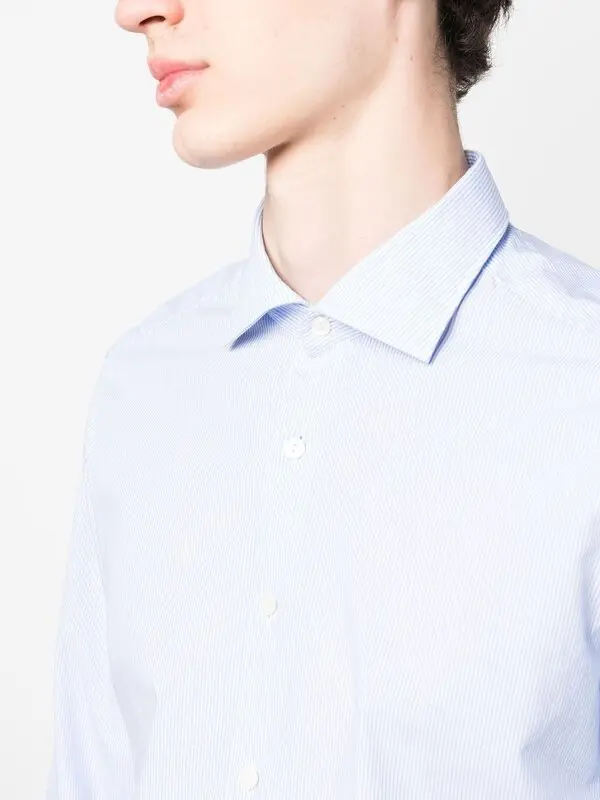TINTORIA MATTEI 954 Long-sleeved Cotton Shirt - Blue