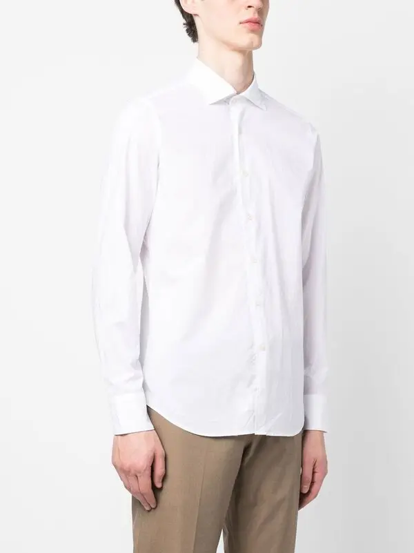 TINTORIA MATTEI 954 Long-sleeved Cotton Shirt - White