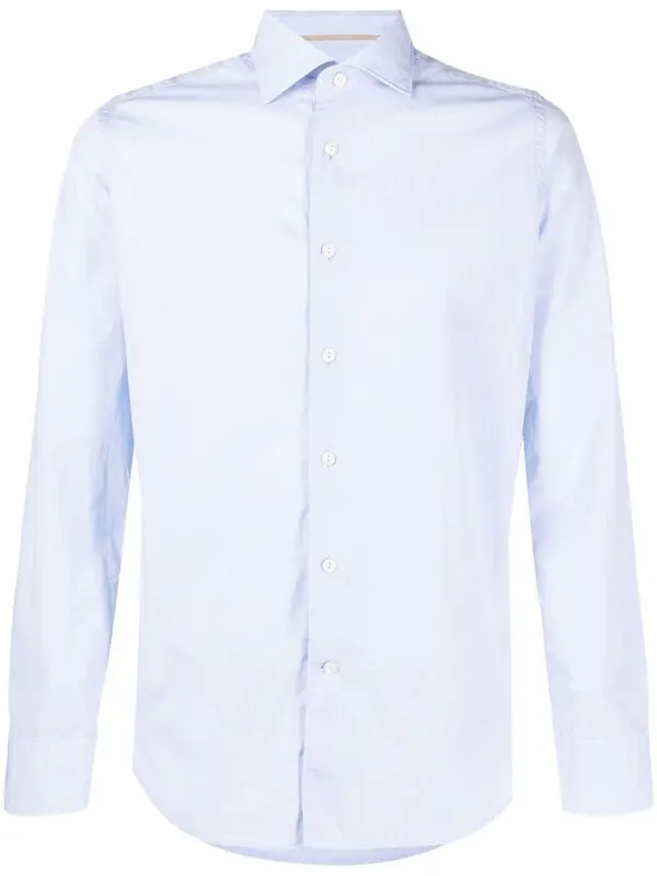 TINTORIA MATTEI 954 Long-sleeved Cotton Shirt - Blue
