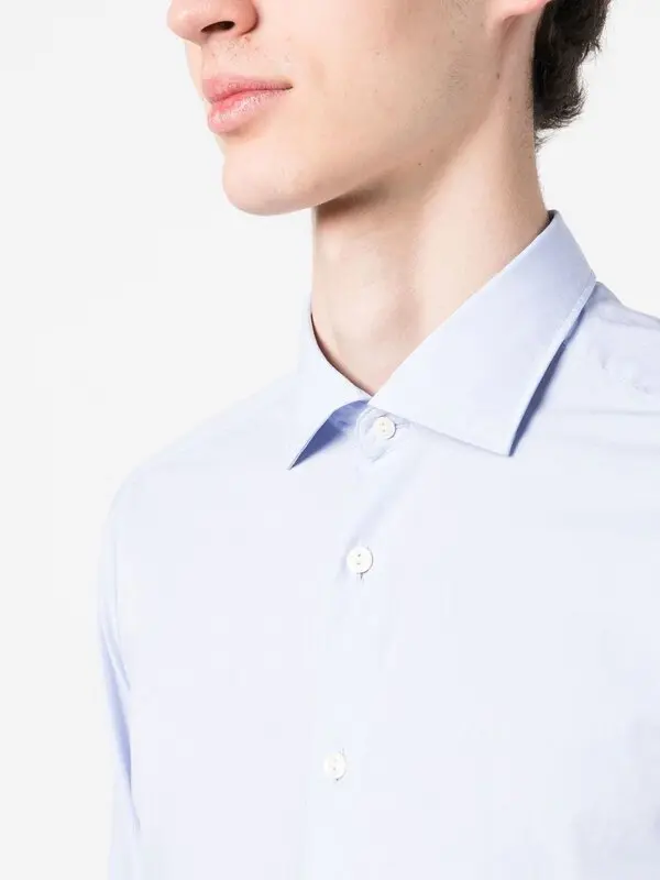 TINTORIA MATTEI 954 Long-sleeved Cotton Shirt - Blue