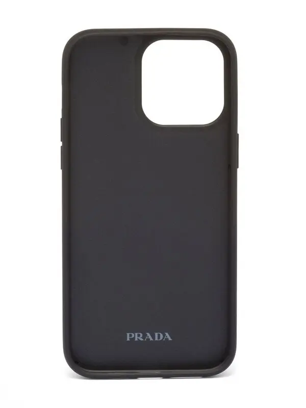 Prada Leather Iphone 14 Pro Max Case - Black | Editorialist