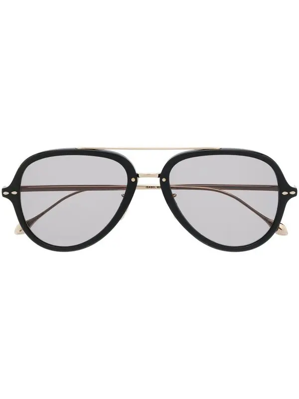 Isabel Marant Pilot Round-frame Sunglasses - Black