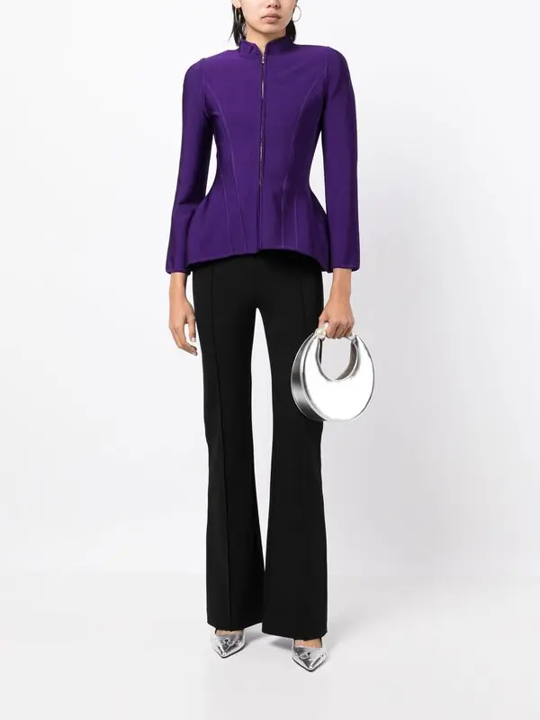 HERVE L. LEROUX Peplum-hem Jacket - Purple