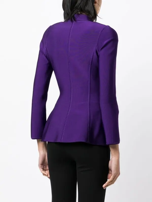 HERVE L. LEROUX Peplum-hem Jacket - Purple