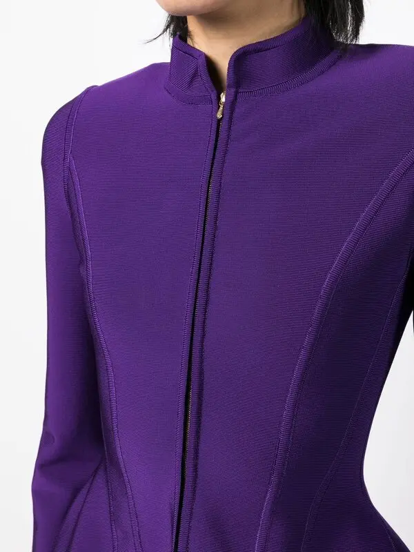 HERVE L. LEROUX Peplum-hem Jacket - Purple