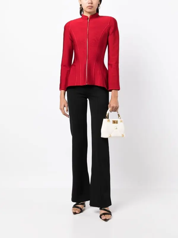 HERVE L. LEROUX Peplum-hem Jacket - Red