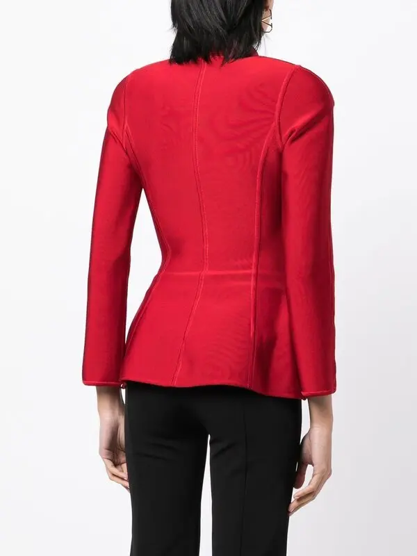 HERVE L. LEROUX Peplum-hem Jacket - Red