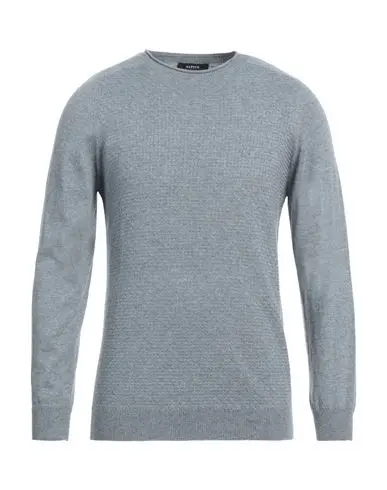 Alpha Studio Solid Round Neck Sweater - Sky Blue