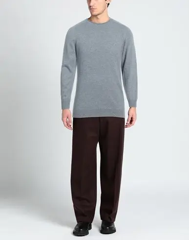 Alpha Studio Solid Round Neck Sweater - Sky Blue