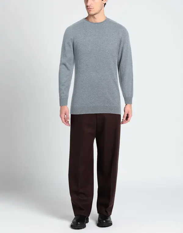 Alpha Studio Solid Round Neck Sweater - Sky Blue