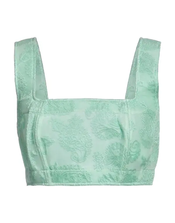 JIL SANDER Jacquard Paisley Crop Top - Green