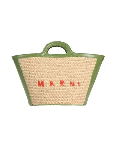 Marni Handbag In Cotton, Polyamide, And Leather - Beige