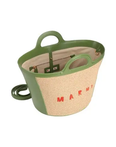 Marni Handbag In Cotton, Polyamide, And Leather - Beige