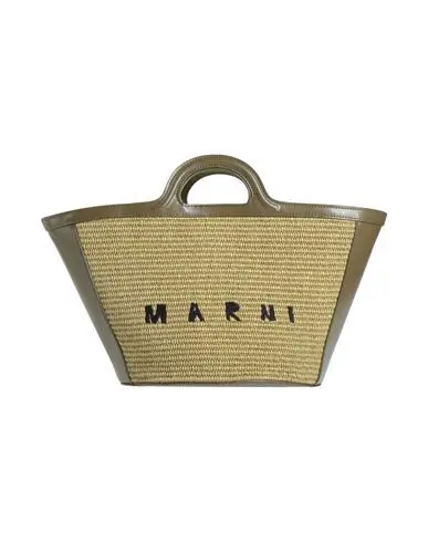 Marni Handbag In Cotton, Polyamide, And Leather - Green