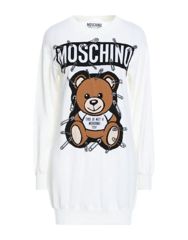 Moschino Mini Virgin Wool T-shirt Dress - Off White