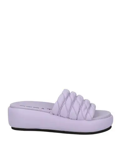 STRATEGIA Lilac Quilted Wedge Slides - Purple