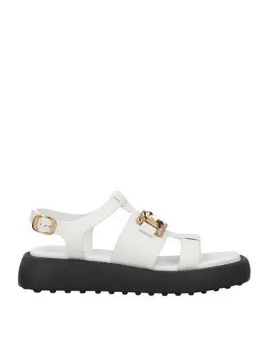 TOD'S Calfskin Gladiator Sandals - White