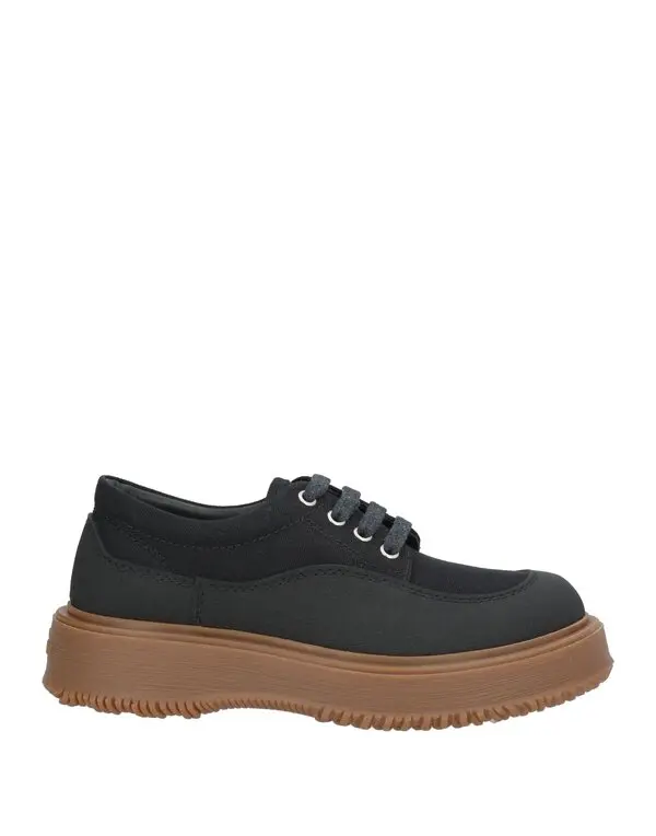 Hogan Lace-up Shoes In Textile Fibers - Black