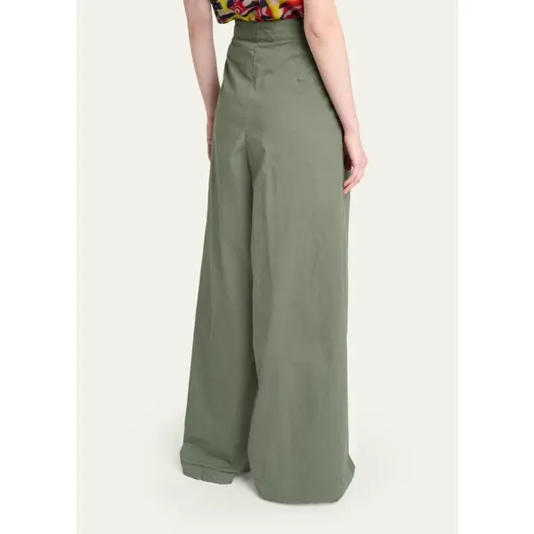 Dries Van Noten Pamplona Pleated Wide-leg Pants - Sage