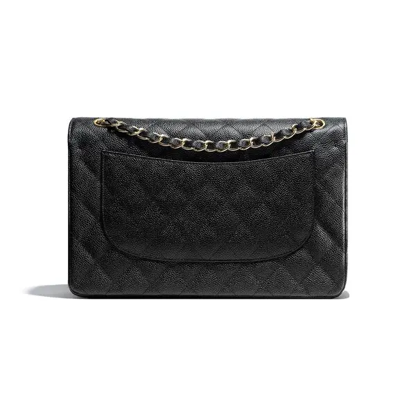 Chanel Large Classic Handbag Grained Calfskin & Gold-tone Metal — Fashion