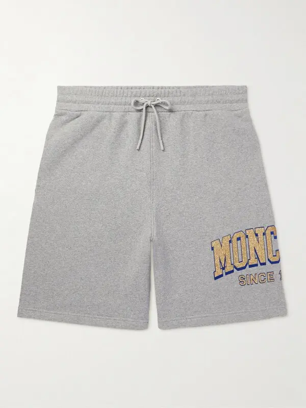 Moncler Straight-leg Logo-print Cotton-jersey Drawstring Shorts