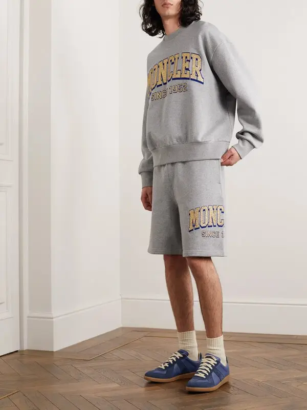 Moncler Straight-leg Logo-print Cotton-jersey Drawstring Shorts