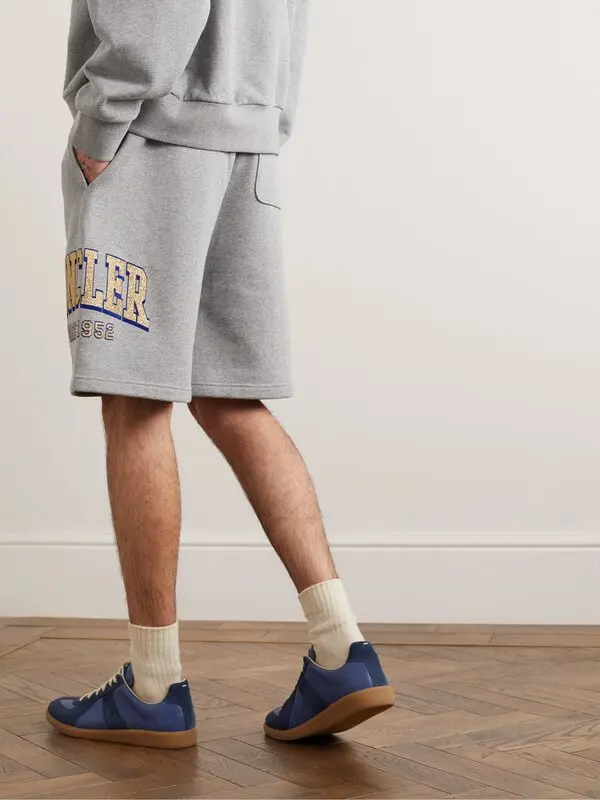 Moncler Straight-leg Logo-print Cotton-jersey Drawstring Shorts