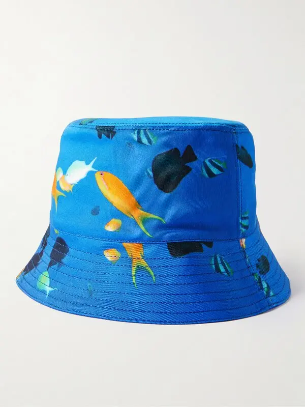 Loewe Logo-AppliquéD Printed Cotton-Canvas Bucket Hat In  display picture 1