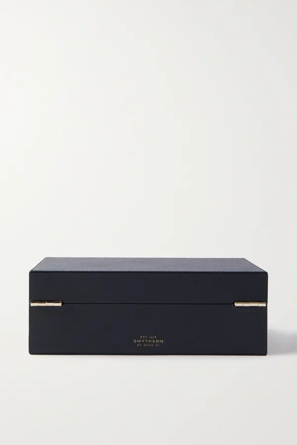 Smythson Panama Cross-grain Leather Watch And Cufflink Box