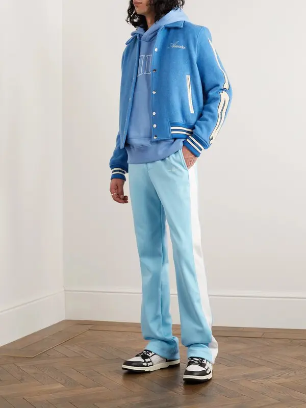 Amiri Always On Point Straight-Leg Jersey Track Pants In Blue - 40 