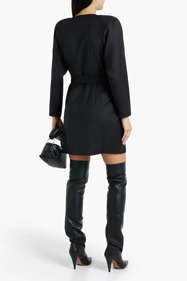 IRO PARIS Baomi Ruched Wool-twill Mini Dress