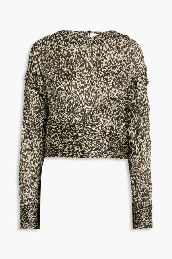 IRO PARIS Rusko Ruffled Leopard-print Blouse