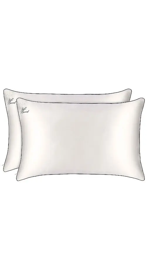 Slip Queen/standard Pillowcase Set In White - Just Married