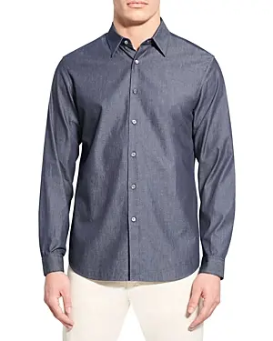 Theory Irving Chambray Button Up Shirt