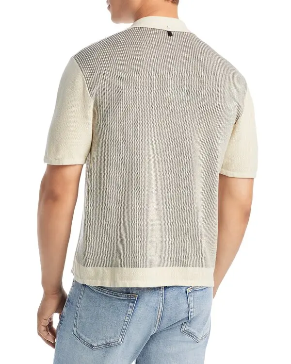 Rag & Bone Harvey Knit Camp Shirt - Ivory Black