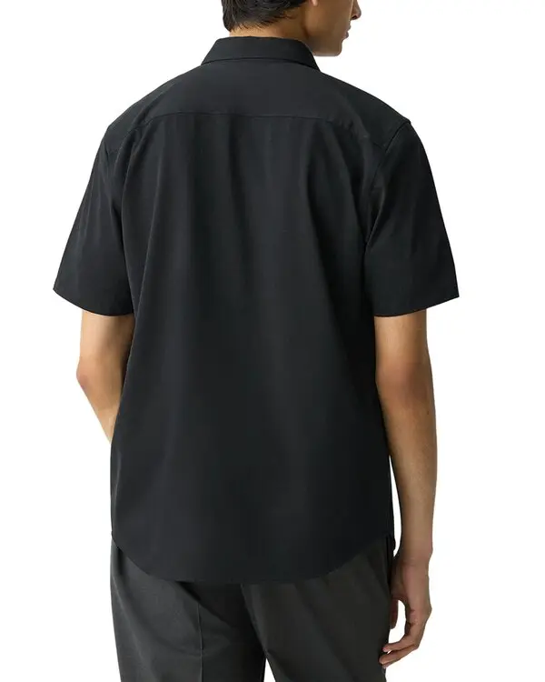 Theory Irving Short-sleeve Shirt In Structure Knit - Black