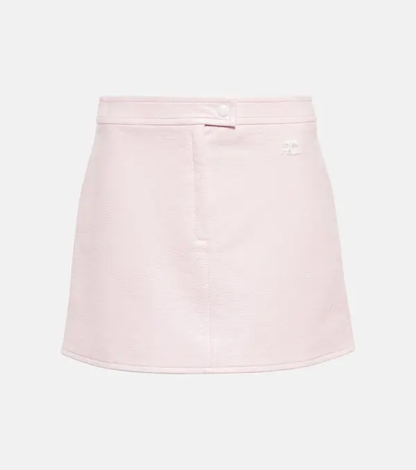 COURREGES Courrèges Coated Cotton Mini Skirt - Pink