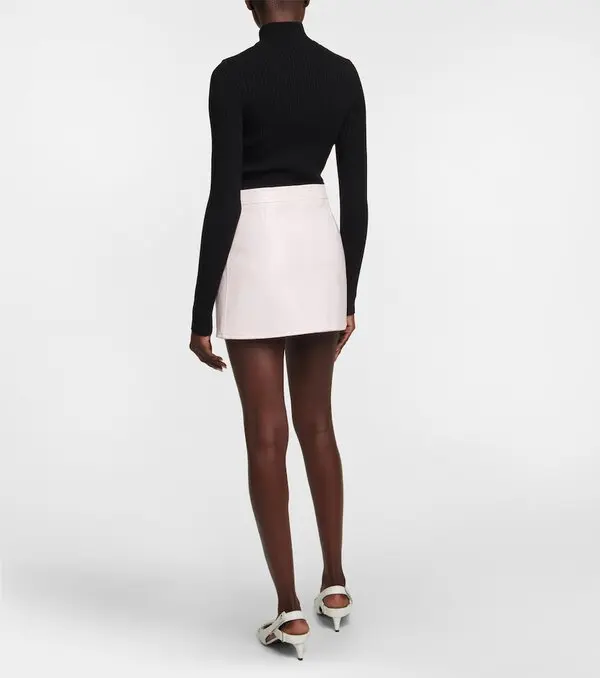 COURREGES Courrèges Coated Cotton Mini Skirt - Pink