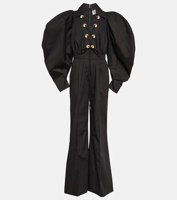 Elie Saab Puffed-sleeve Jumpsuit - Black