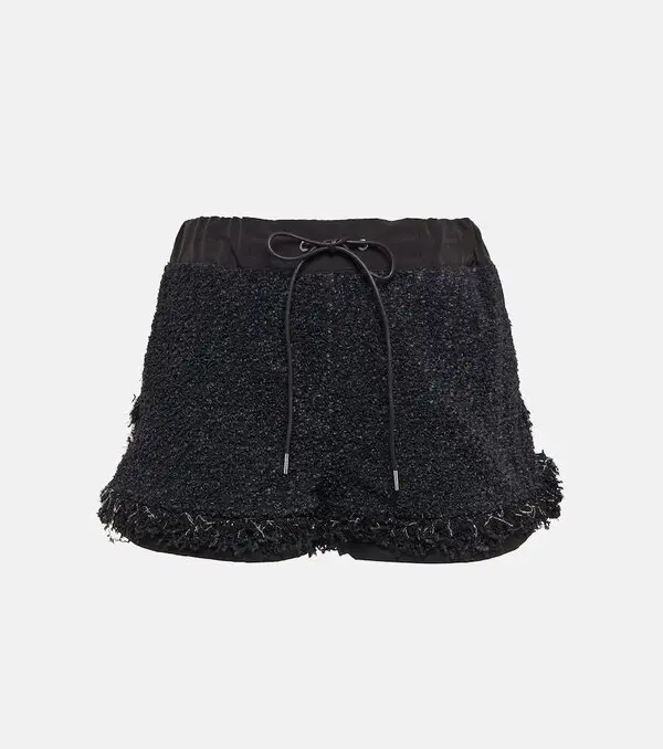 Sacai Tweed Drawstring Shorts - Black