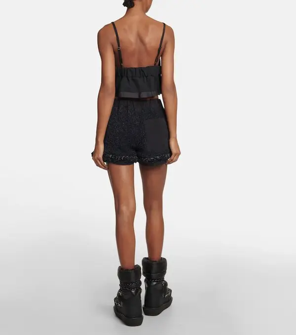 Sacai Tweed Drawstring Shorts - Black