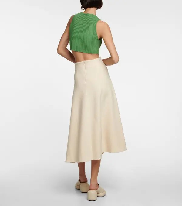 JIL SANDER Ribbed-knit Crop Top
