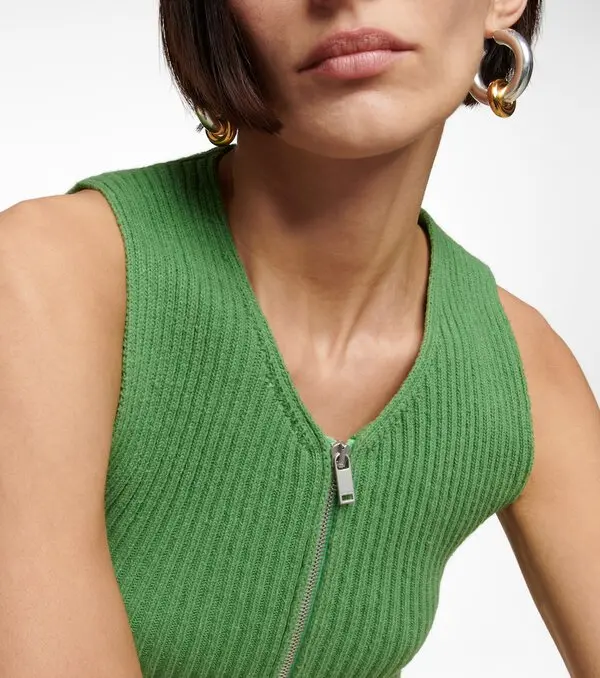 JIL SANDER Ribbed-knit Crop Top